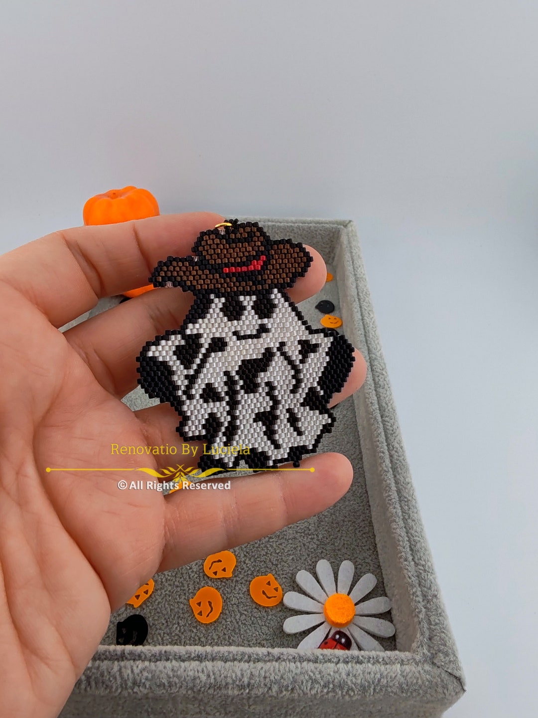 Howdy Halloween Brick Stitch Pattern | Earrings Pattern | Brick Stitch ...