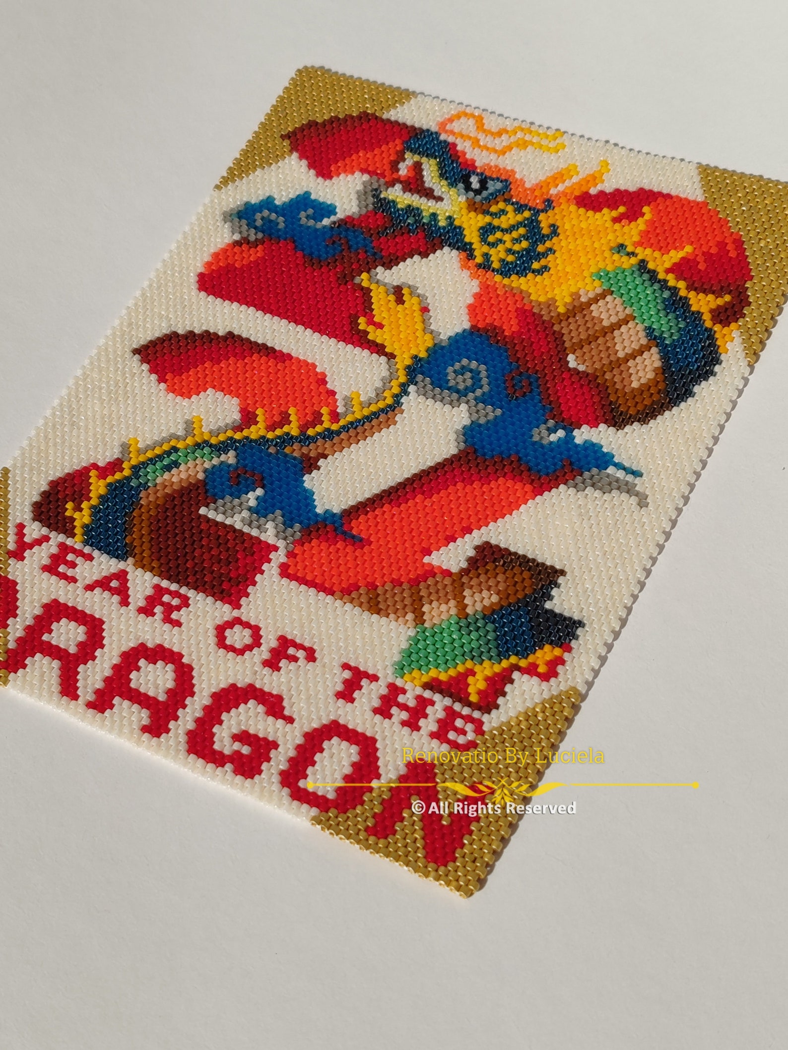 Lucky Dragon of 2024 Peyote Tapestry Pattern Mini Tapestry |peyote ...