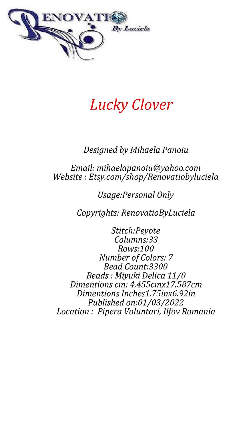 Lucky Clover Peyote Pattern Odd Count Peyote Peyoted Pattern - Etsy