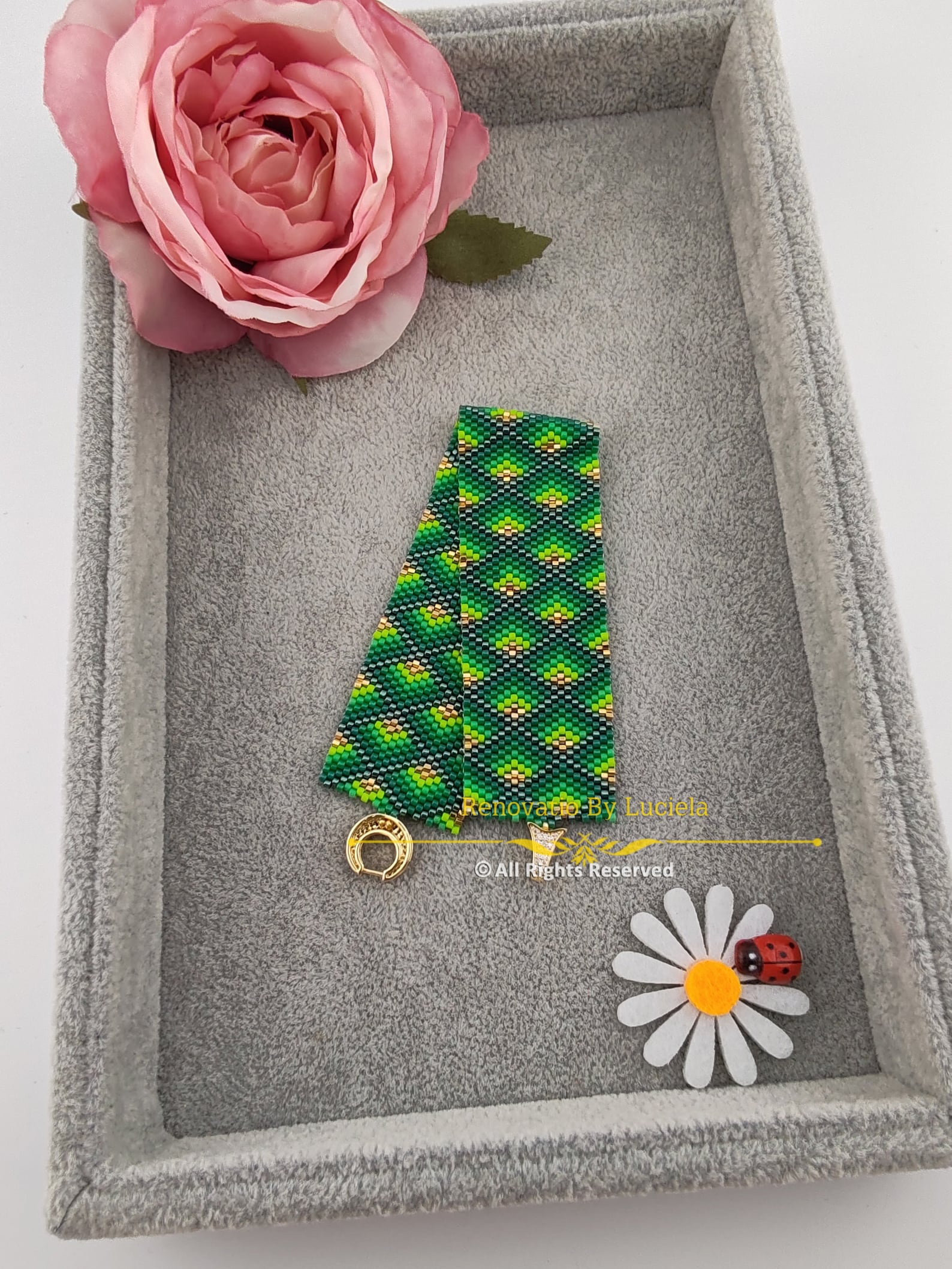 My Shady Green Peyote Pattern- Even Count| Peyoted Pattern | Peyote ...