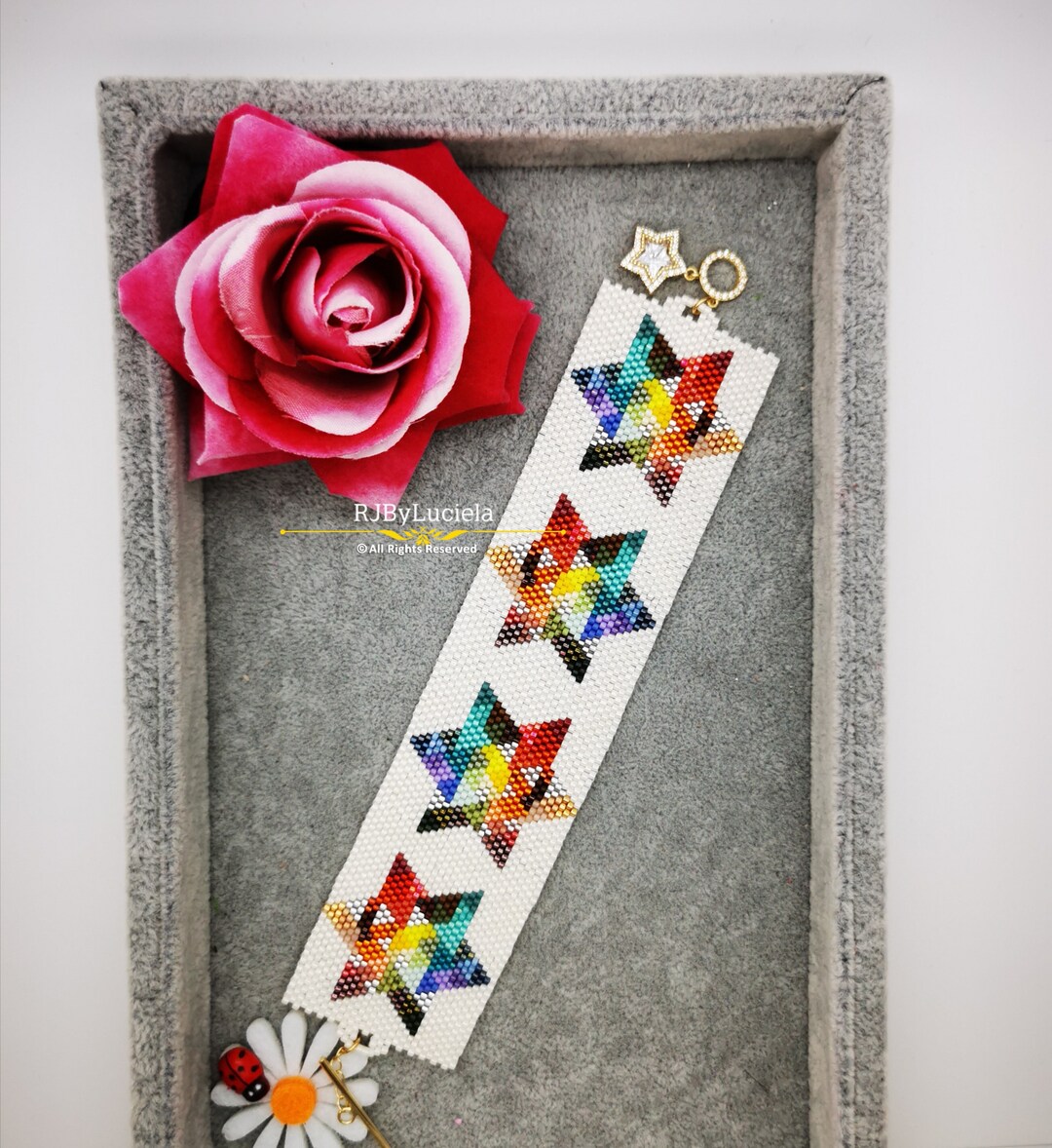 Star of David Peyote Pattern- Even Count | Peyoted Pattern | Peyote ...