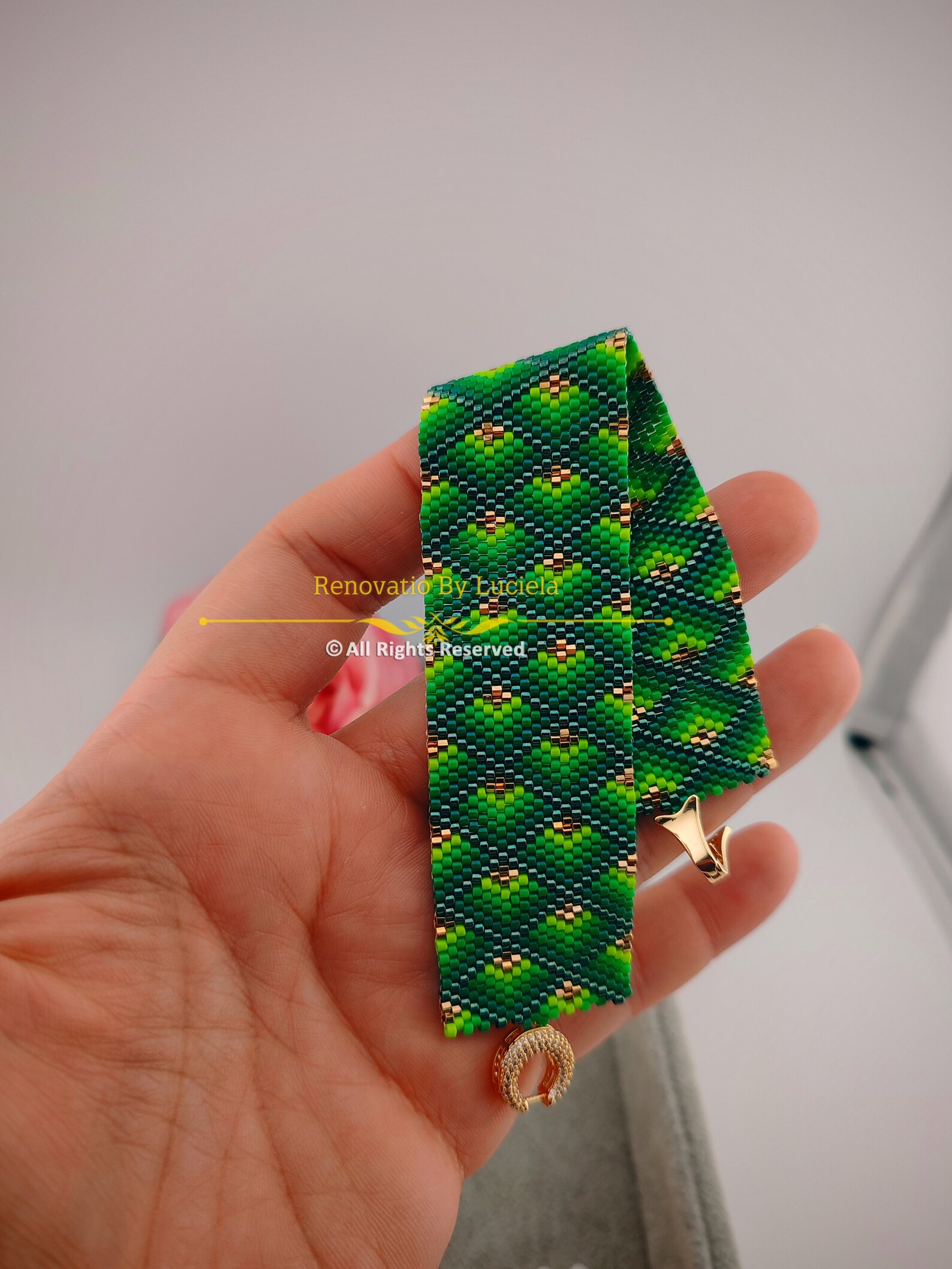 My Shady Green Peyote Pattern- Even Count| Peyoted Pattern | Peyote ...