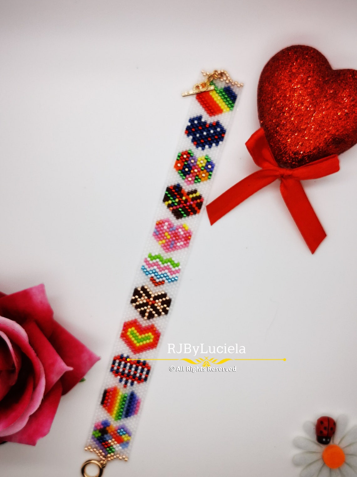 Sticky Hearts Peyote Pattern Odd Count Seed Bead Pattern - Etsy