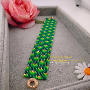 My Shady Green Peyote Pattern- Even Count| Peyoted Pattern | Peyote ...