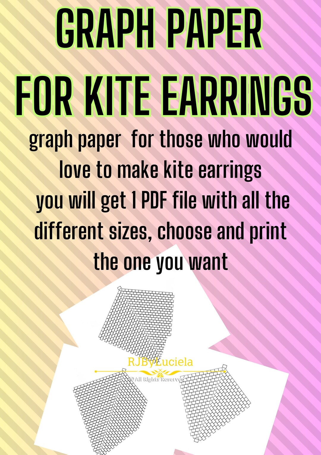 Graph Paper for Kite Earrings | PDF File | Printable Graph | Beading ...
