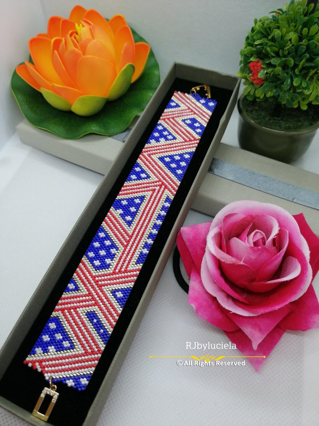 Stars and Triangles Peyote Pattern | Peyoted Pattern | Peyote Bracelet ...