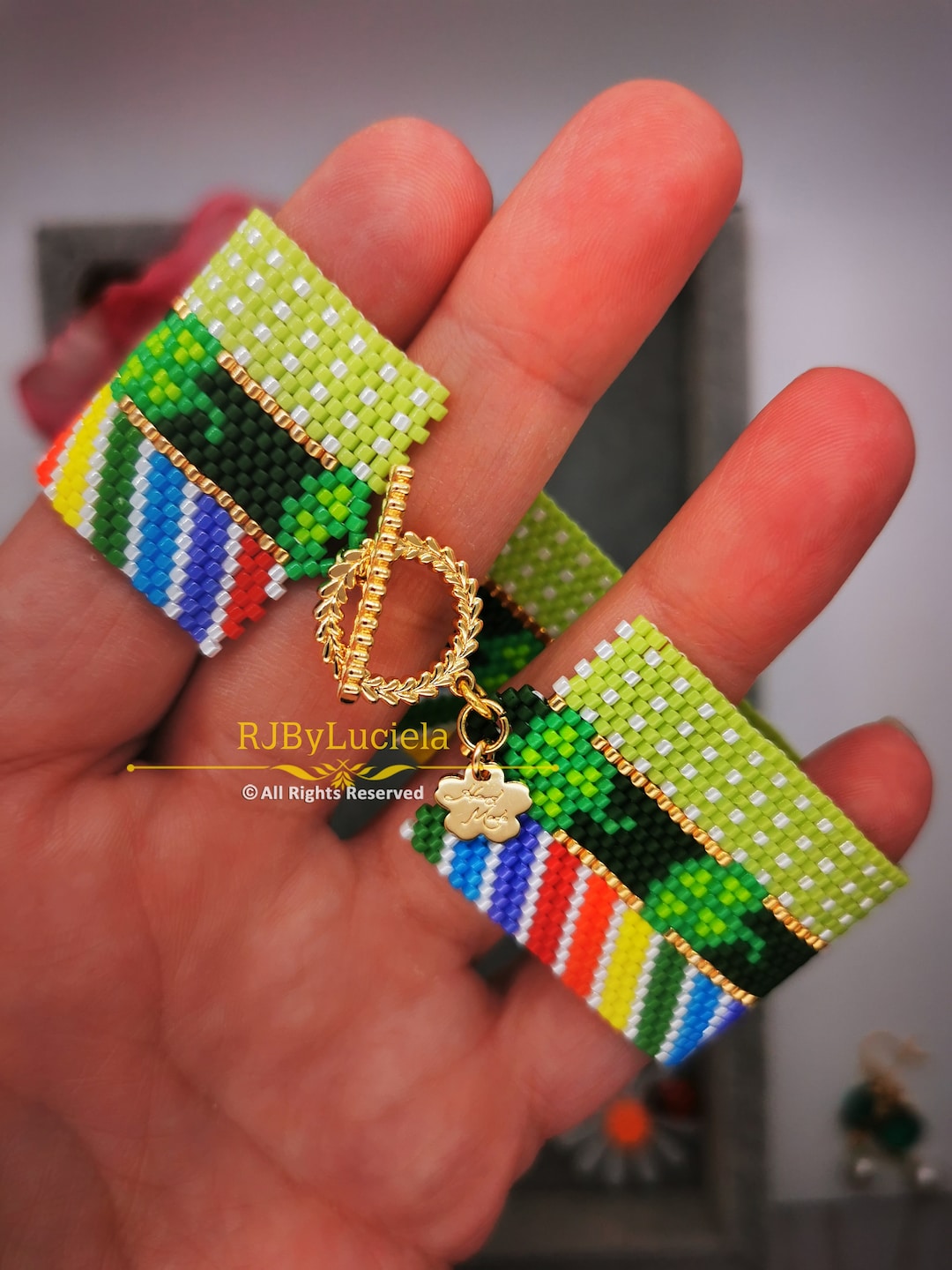 Lucky Over the Rainbow Peyote Pattern- Even Count | Peyoted Pattern ...