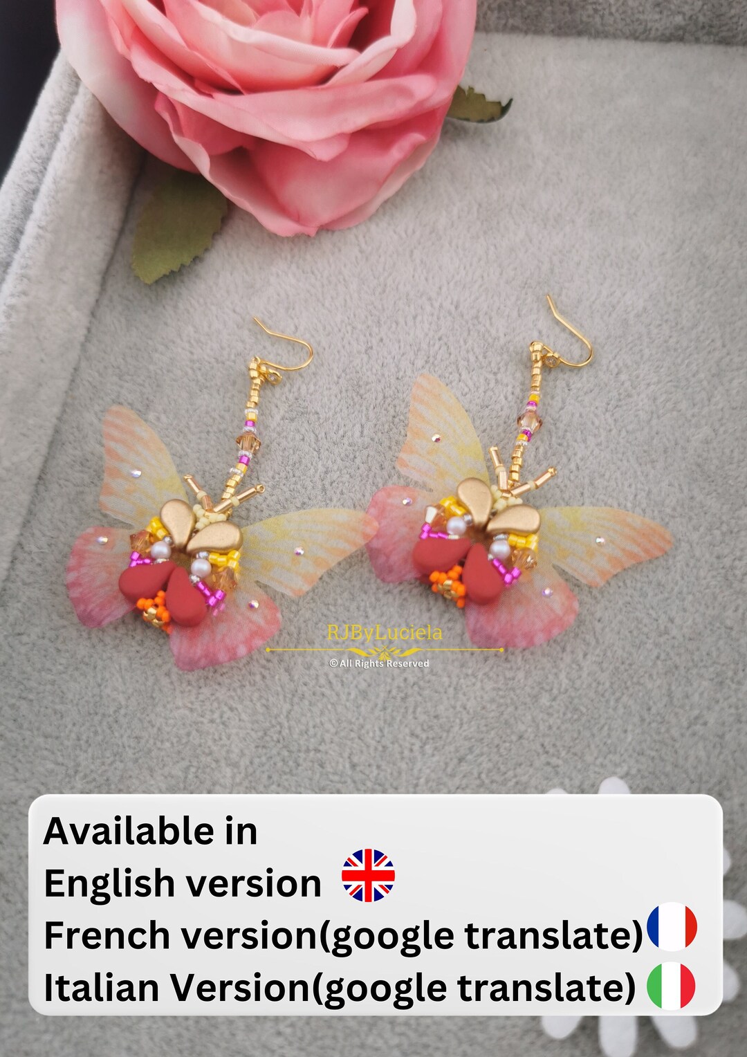 Butterfly Earrings Tutorial- English| Beaded Earring Tutorial | Beaded ...