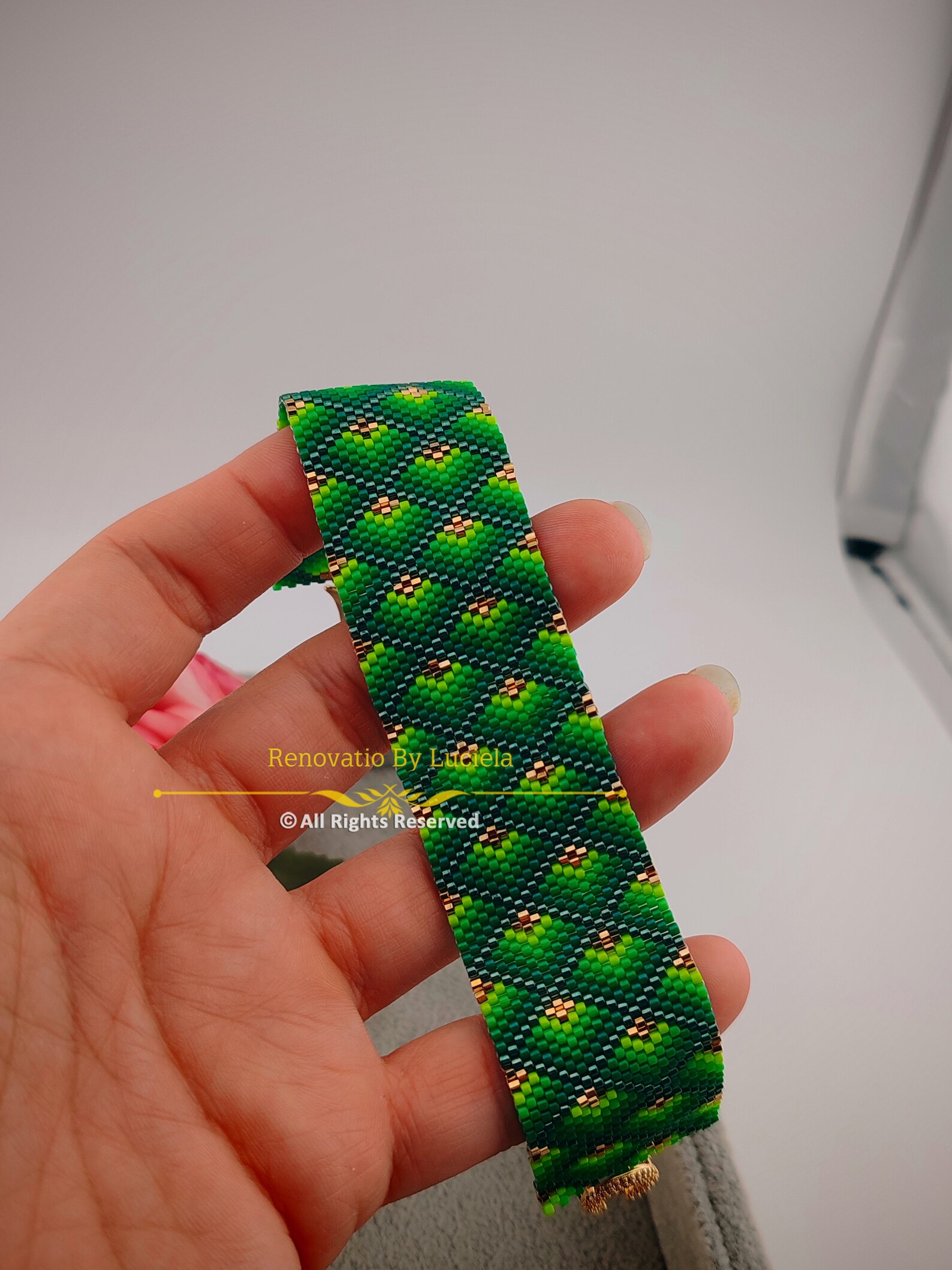 My Shady Green Peyote Pattern- Even Count| Peyoted Pattern | Peyote ...