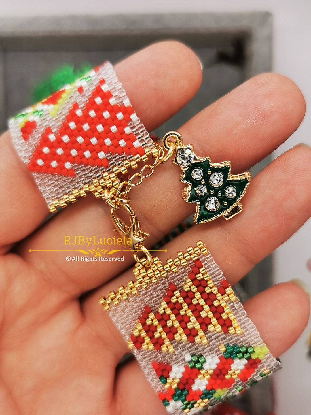 Colored Christmas Trees Peyote Pattern - Odd Count | Peyoted Pattern ...