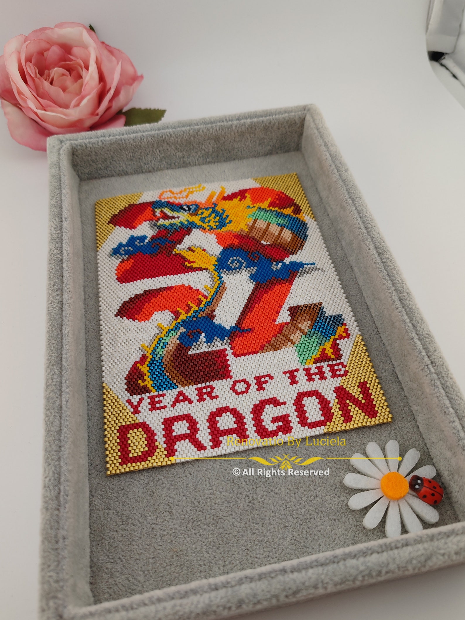 Lucky Dragon of 2024 Peyote Tapestry Pattern Mini Tapestry |peyote ...