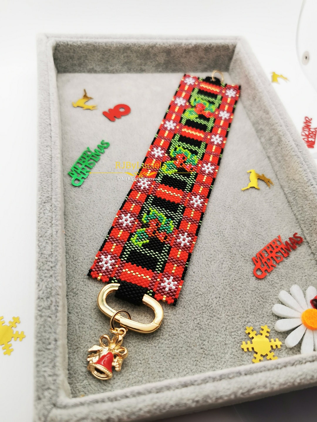 Mistletoe for Christmas Peyote Pattern - Odd Count | Peyoted Pattern ...