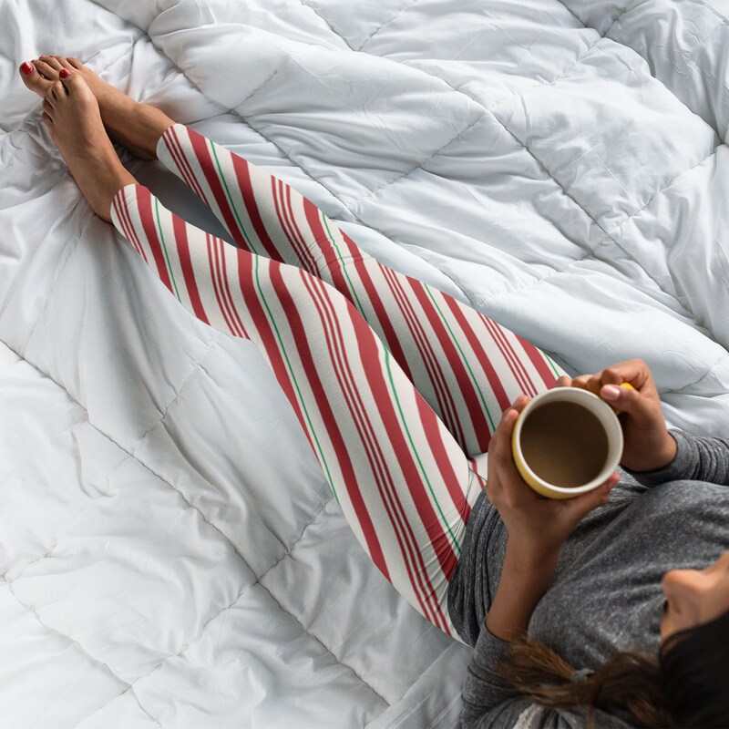 Candy Cane Leggings - Etsy