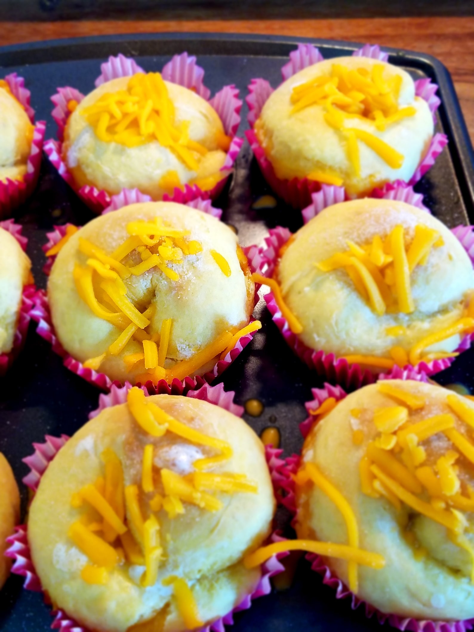 Ensaymada - Cheesy Sweet Muffins (A Filipino Sweet Bread), Made to ...