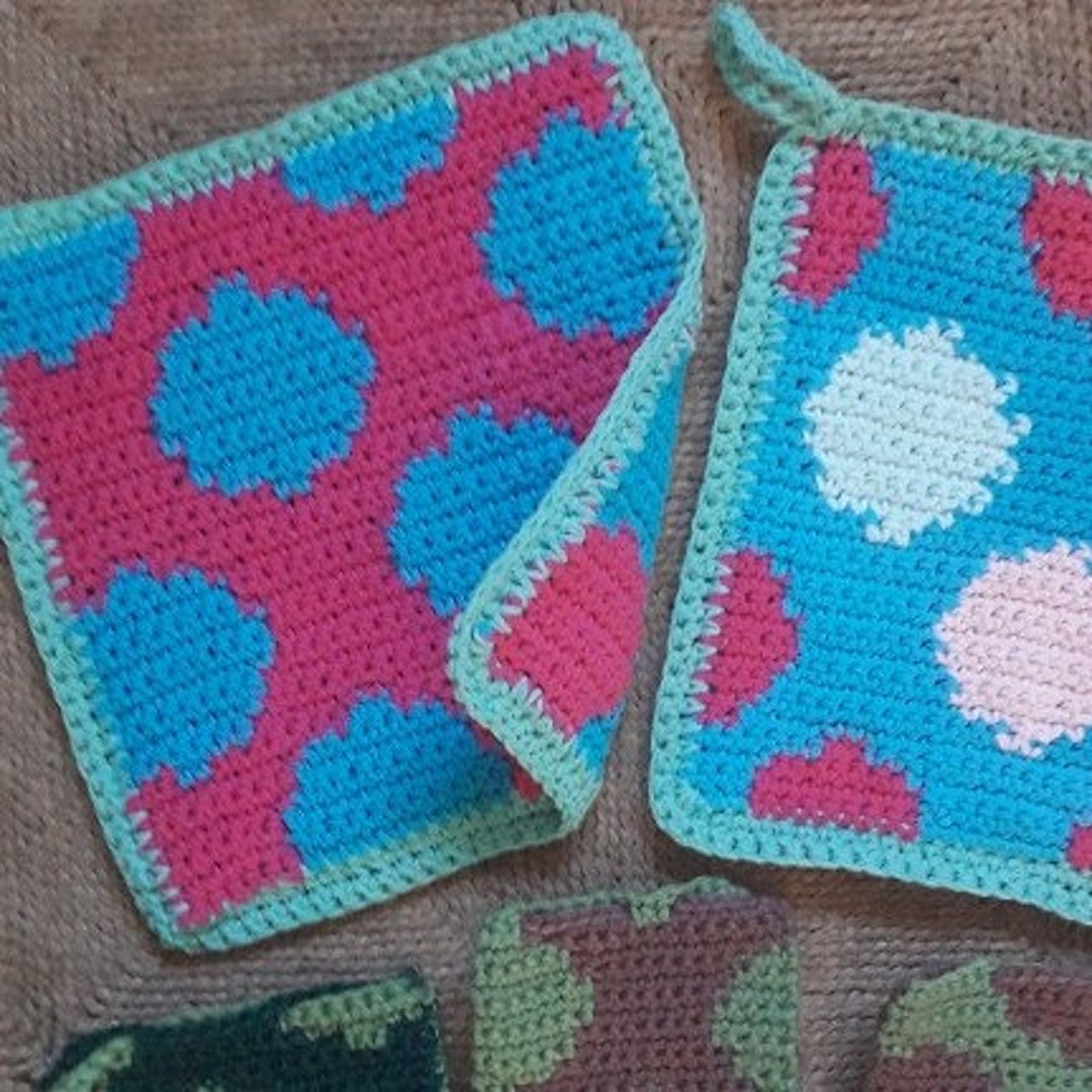 Crochet Pattern Crochet Pattern Dotted Potholder Dotted Pot Holder ...