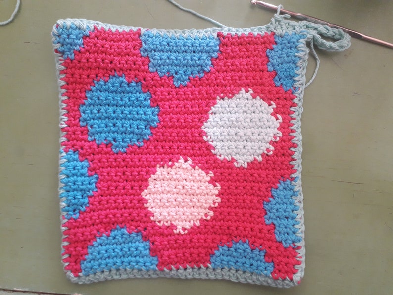 Crochet Pattern Crochet Pattern Dotted Potholder Dotted Pot Holder ...