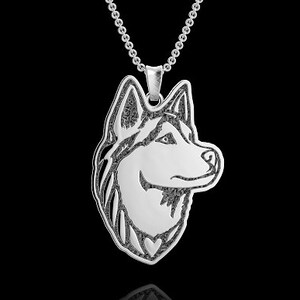 Siberian Husky Jewelry. Sterling Silver Pendant and Necklace. - Etsy