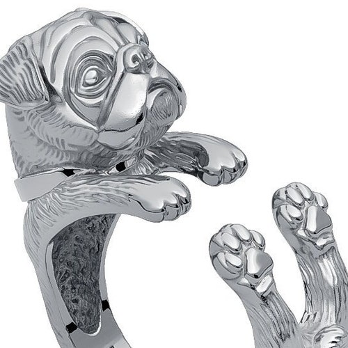Handmade Pug Cuddle Wrap Ring Sterling Silver 14k Gold - Etsy