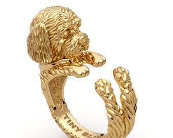 Pug Cuddle Wrap Ring in Sterling Silver and Gold by Tinybling | Etsy