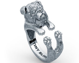 Handmade Shih Tzu Cuddle Wrap Ring Sterling Silver 14k Gold | Etsy UK