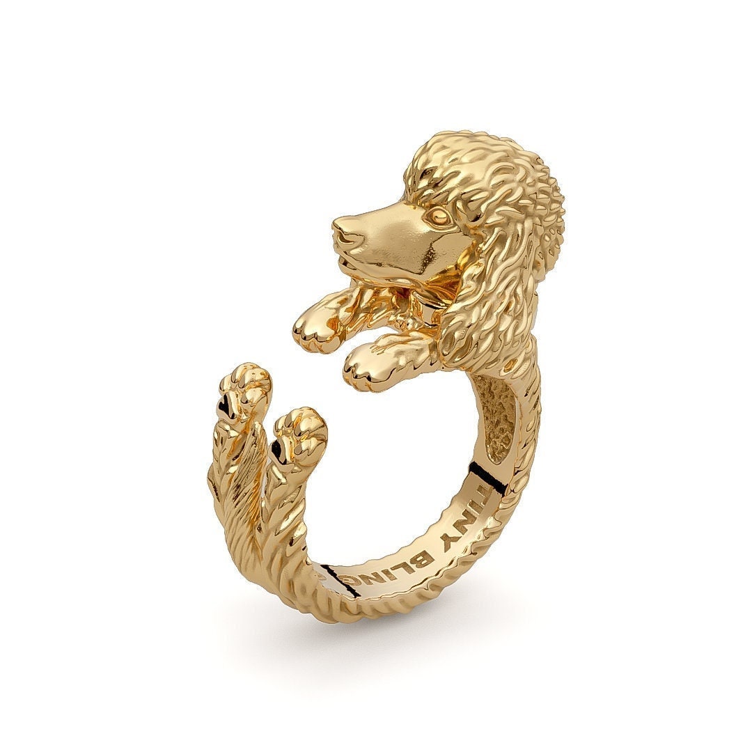 Poodle Jewelry Cuddle Wrap Ring Handmade in Sterling Silver or Solid ...