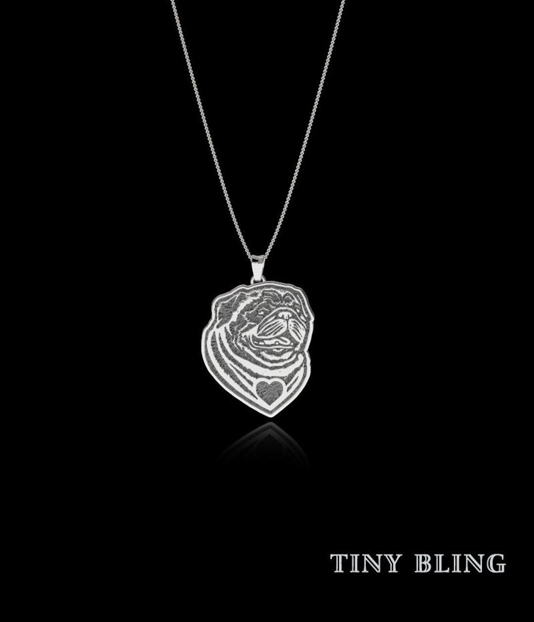 Pug Jewelry. Sterling Silver Pendant and Necklace. Great for All the ...
