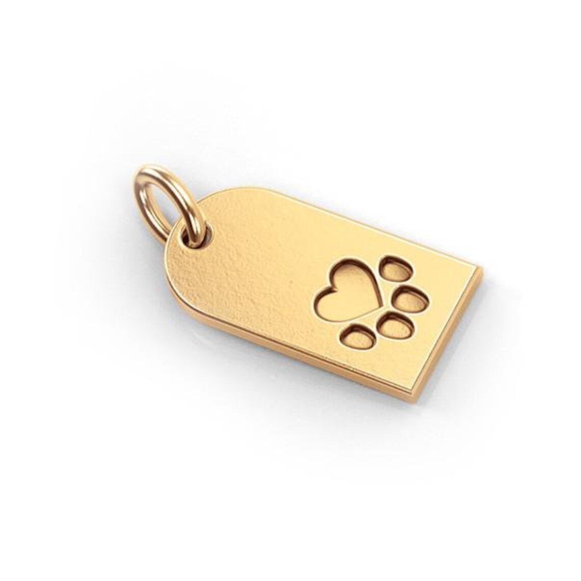 Bailey Dog Tag Paw Print Pendant - Etsy