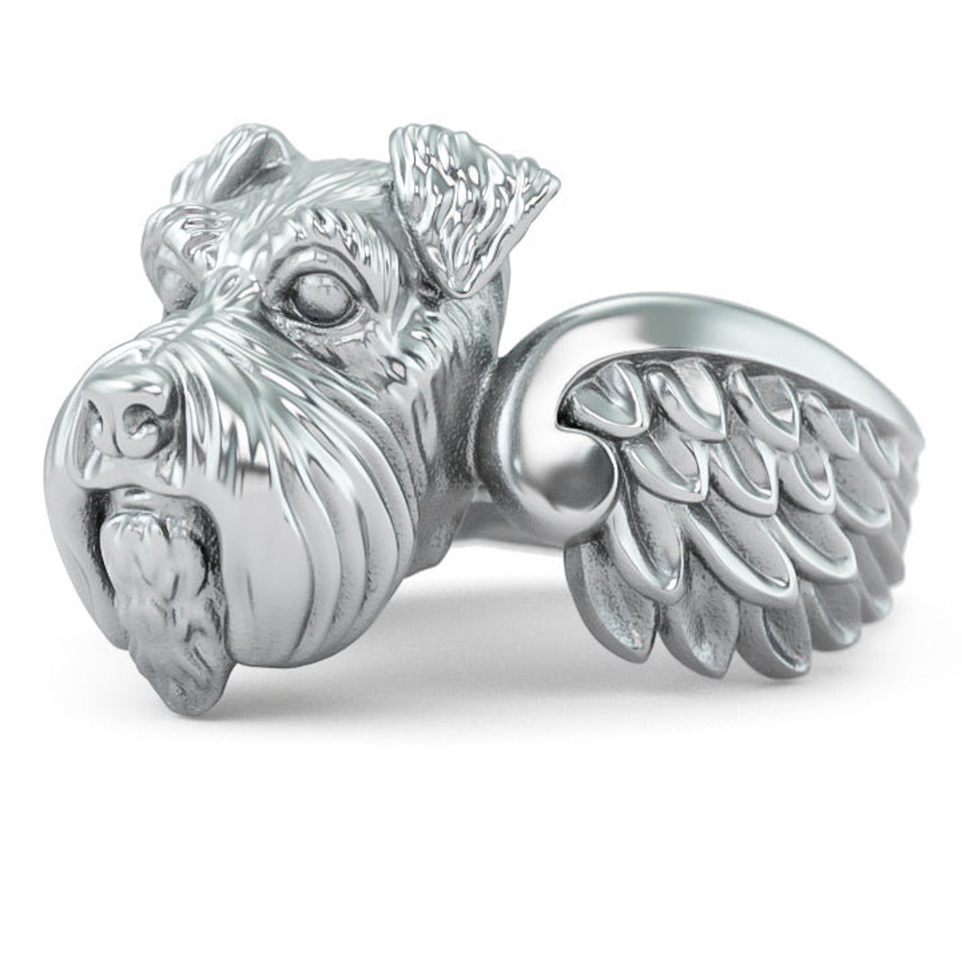 Miniature Schnauzers Angel Wings Memorial Ring for All Pet and Animal ...