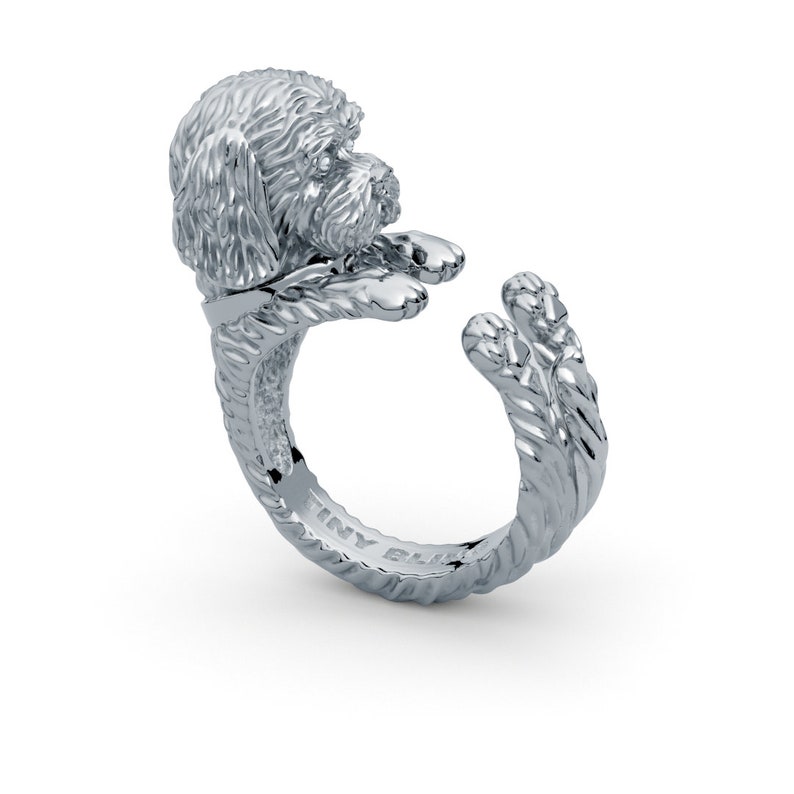 Handmade Cute Poodle Cuddle Wrap Ring Sterling Silver 14k - Etsy