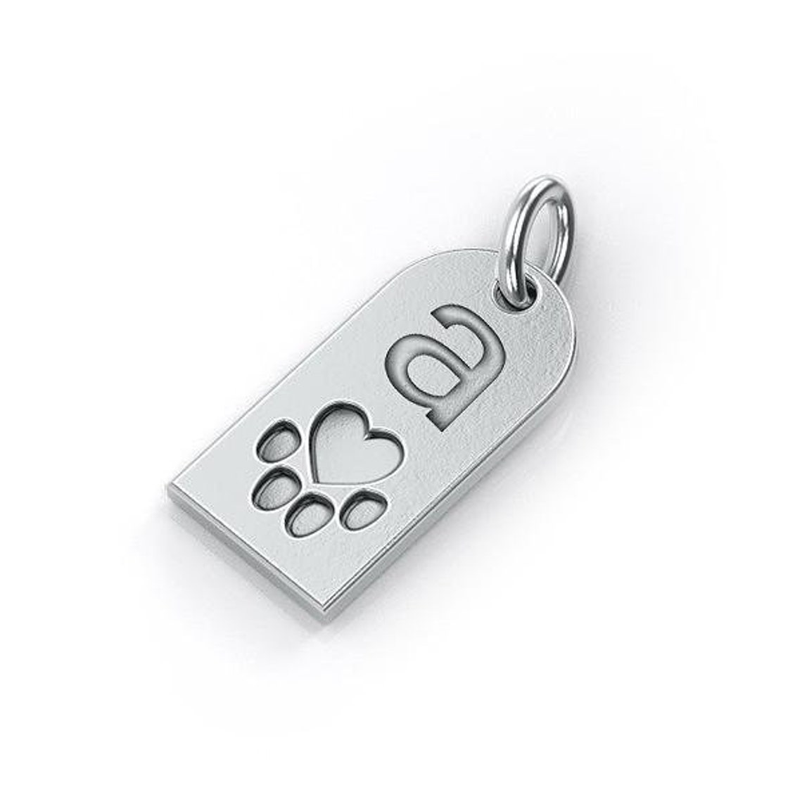Bailey Dog Tag Paw Print Pendant - Etsy