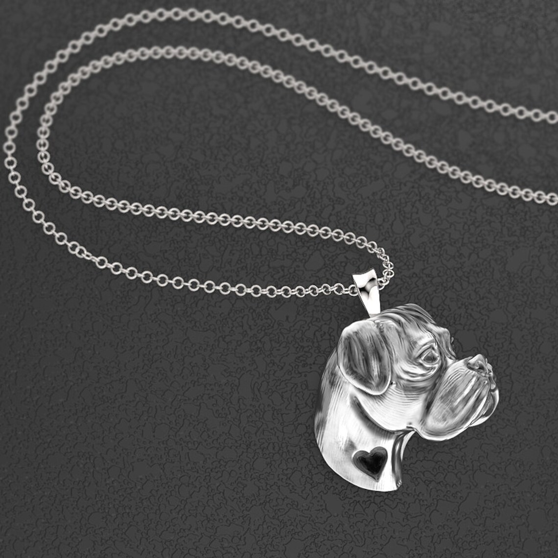 Handmade Boxer natural Ears Necklace in Sterling Silver or - Etsy