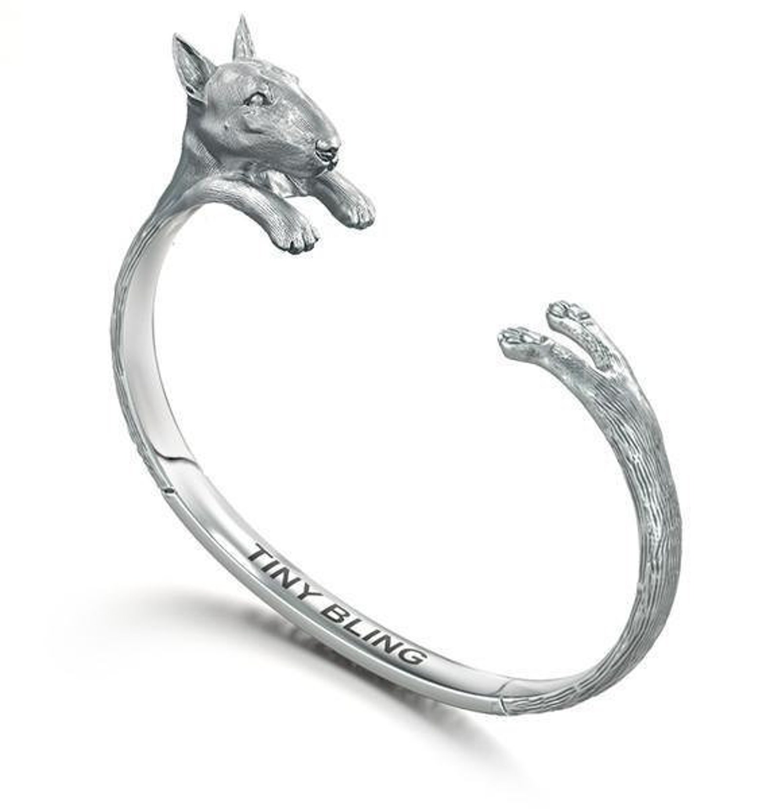 Bull Terrier Dog Cuff Bracelet Handmade in Oxidized Sterling - Etsy
