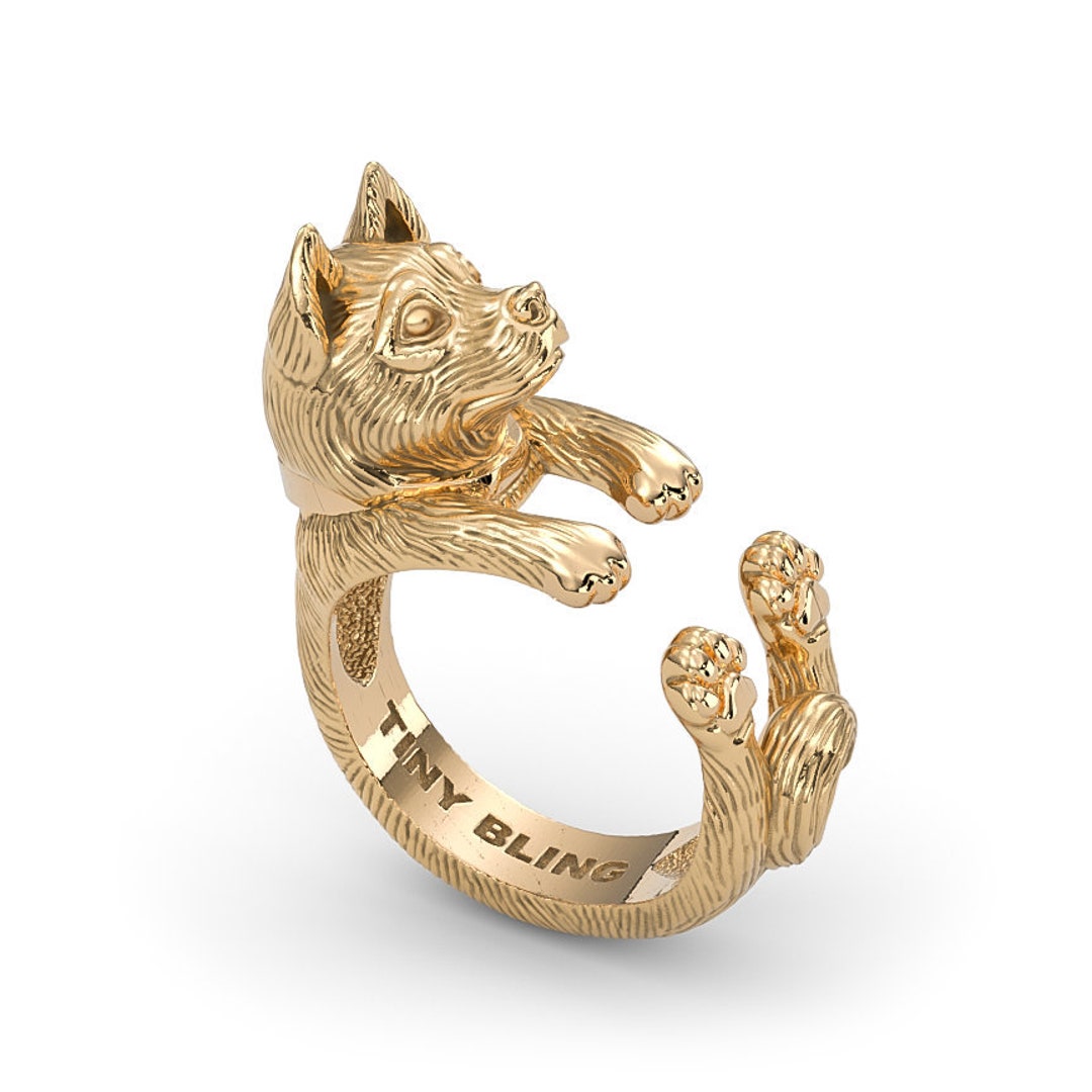 Handmade Akita Jewelry Cuddle Ring- Sterling Silver - 14k Gold - Etsy