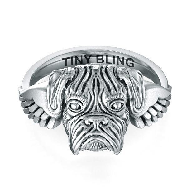 Boxer Breed Angel Wings Memorial Ring for All Pet and Animal Lovers - Etsy
