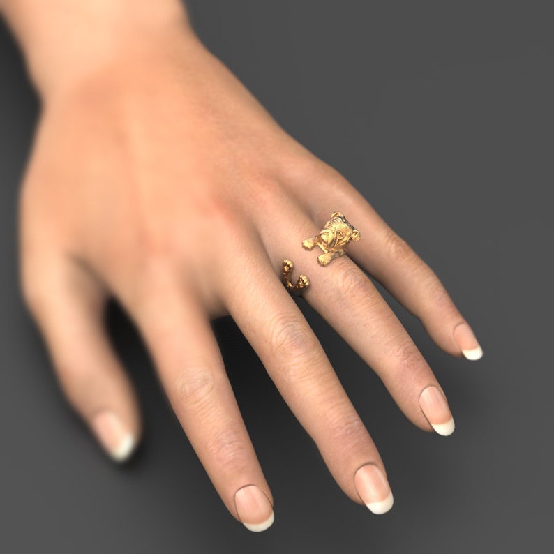 Handmade English Bulldog Ring in Oxidized Sterling Silver - Etsy