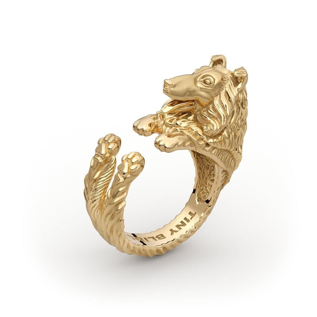 Handmade Rough Collie Cuddle Wrap Ring Handmade in Sterling Silver ...