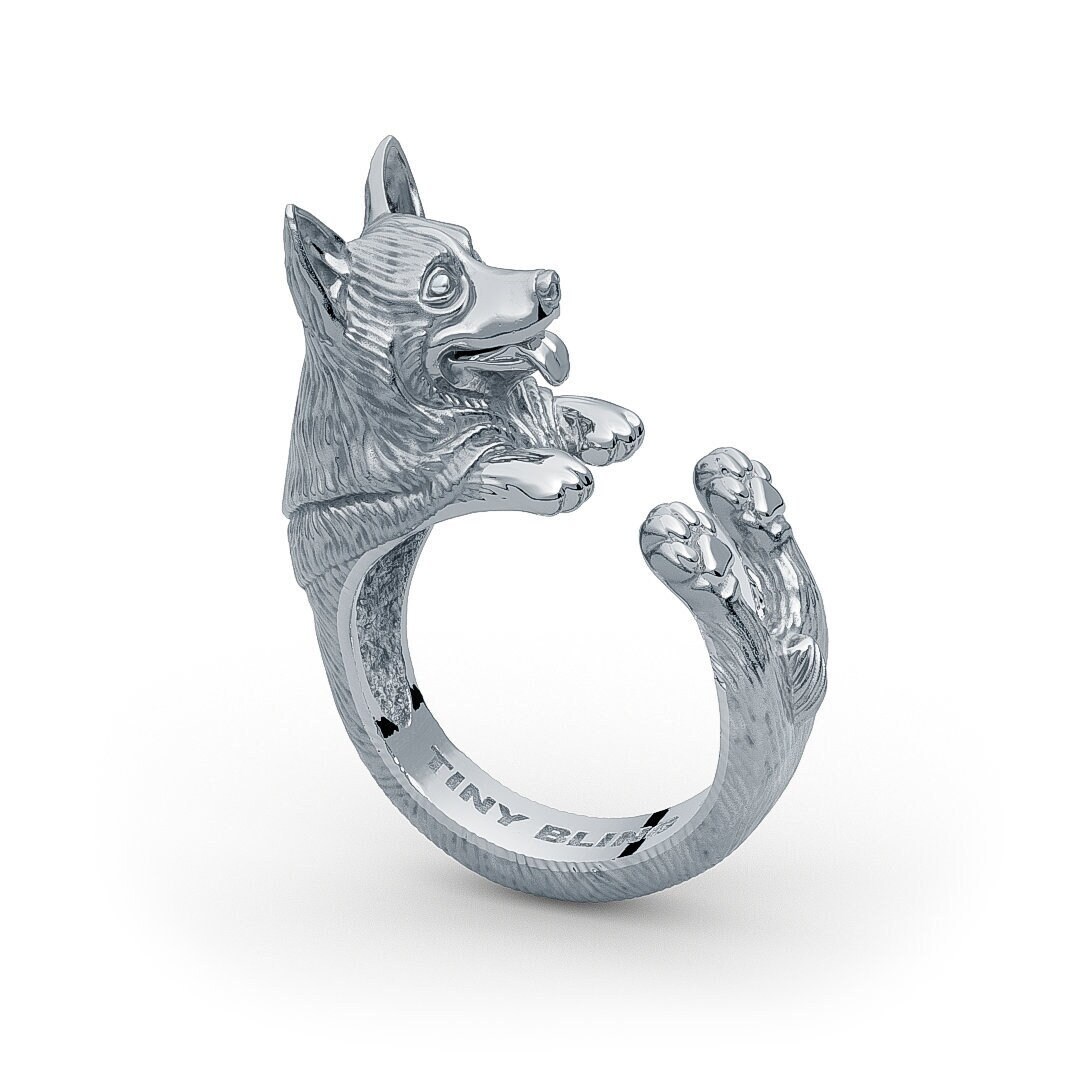 Handmade Corgi Cuddle Wrap Ring- Sterling Silver- 14k Gold - Etsy