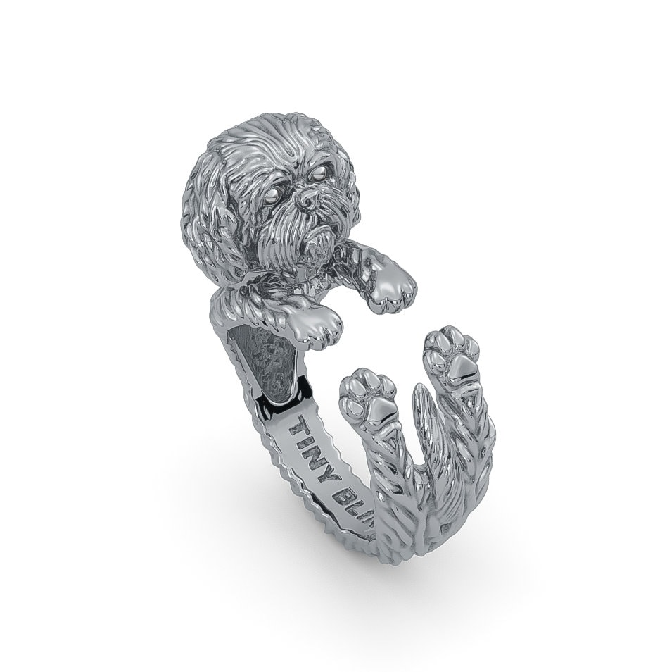 Handmade Shih Tzu Cuddle Wrap Ring Sterling Silver 14k Gold - Etsy