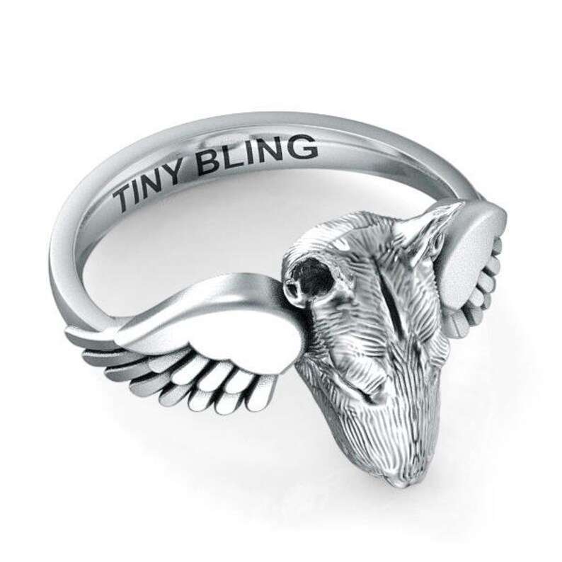 Bull Terrier Angel Wings Memorial Ring for All Pet and Animal Lovers - Etsy