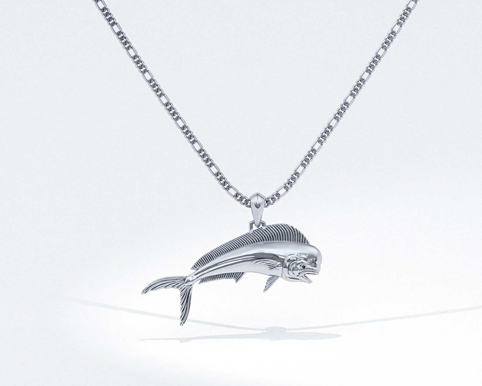 Sterling Silver Mahi Mahi Dolphinfish Pendant With Genuine - Etsy