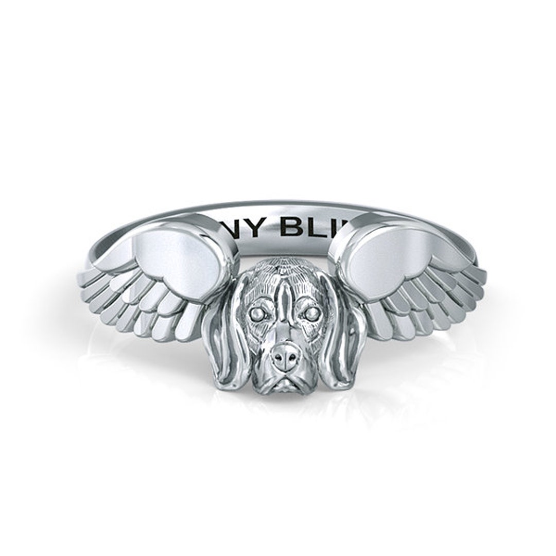 Beagle Angel Wings Memorial Ring for All Pet and Animal Lovers - Etsy