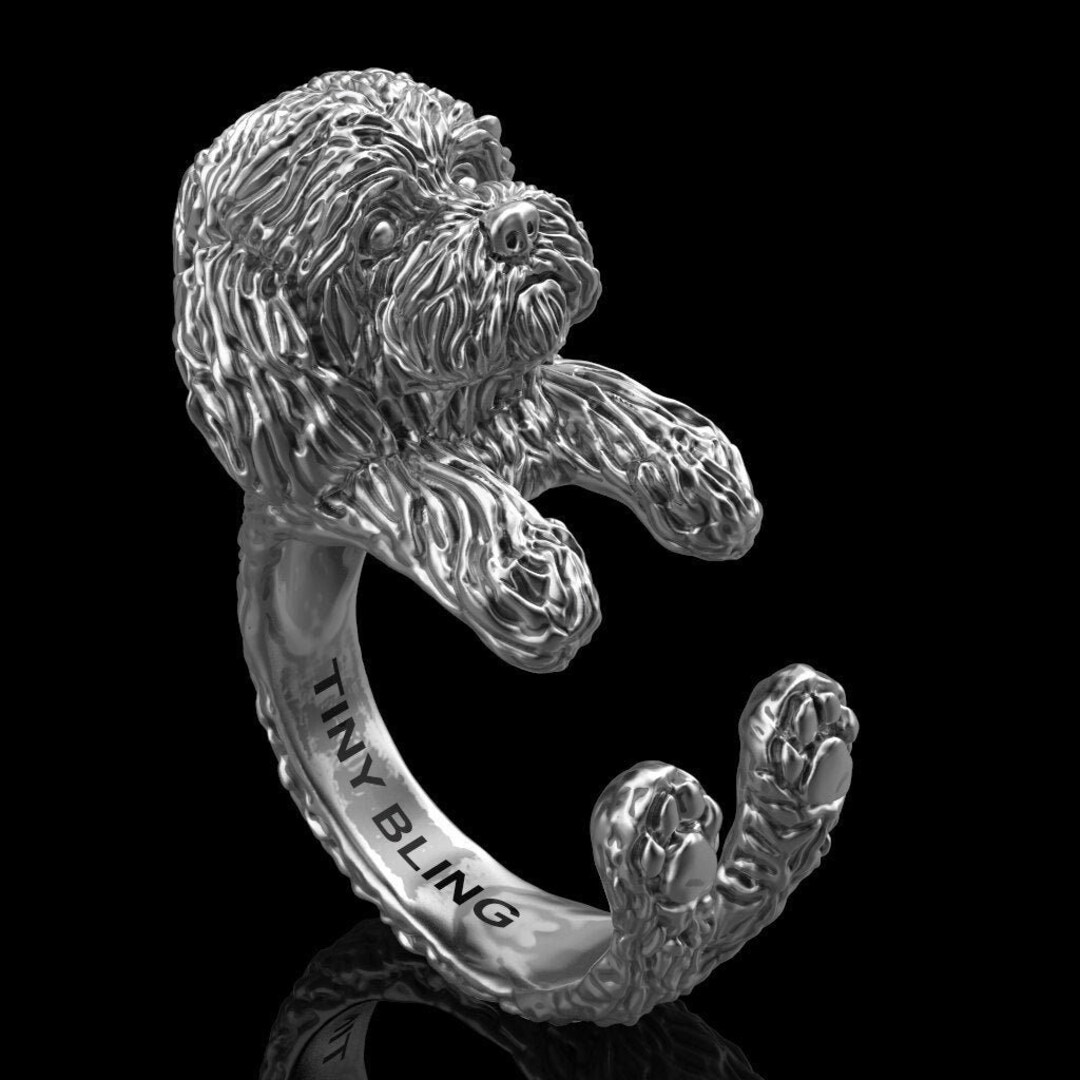 Handmade Cockapoo Cuddle Wrap Ring in Sterling Silver or 14k Gold - Etsy