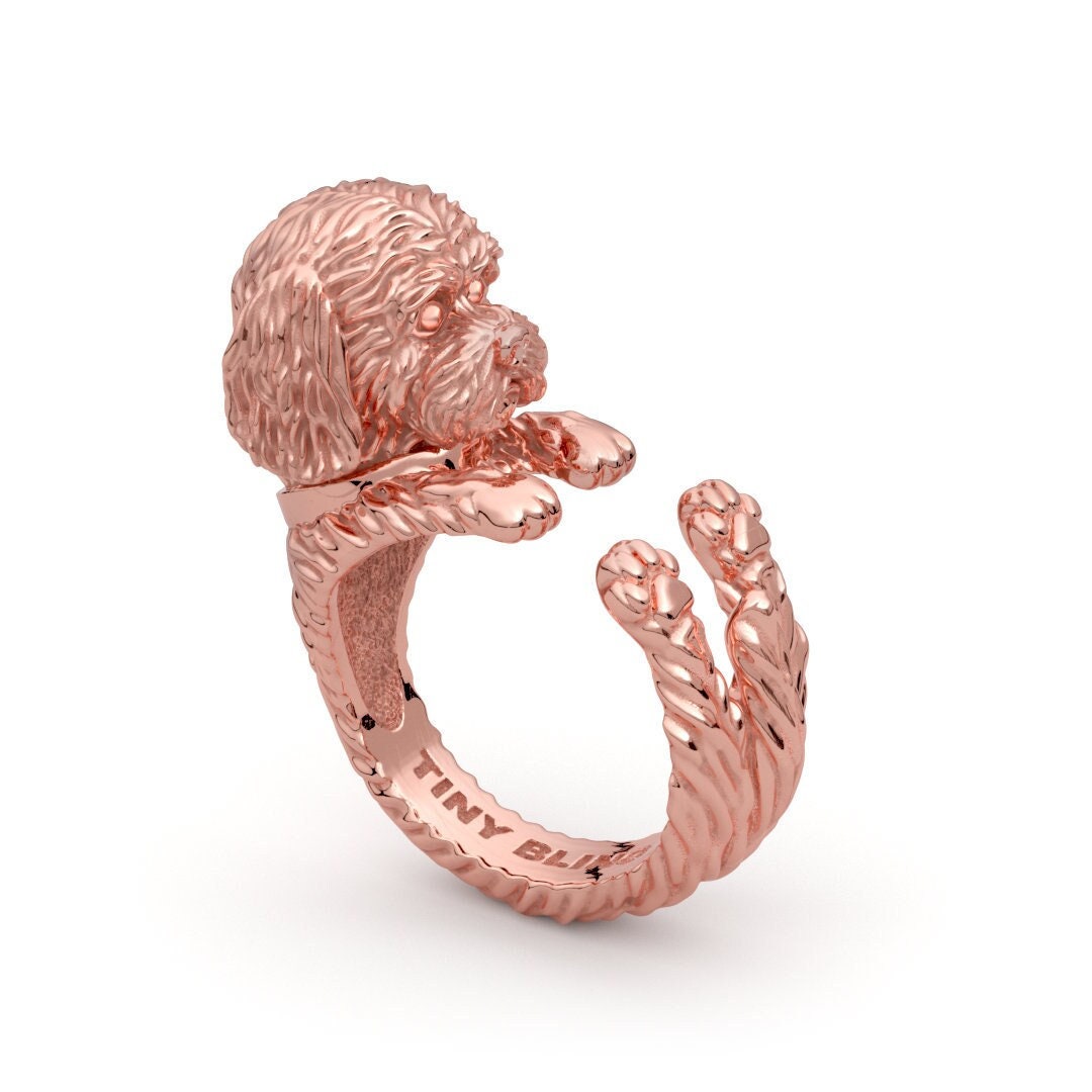 Handmade Cute Poodle Cuddle Wrap Ring- Sterling Silver- 14k Gold - Etsy