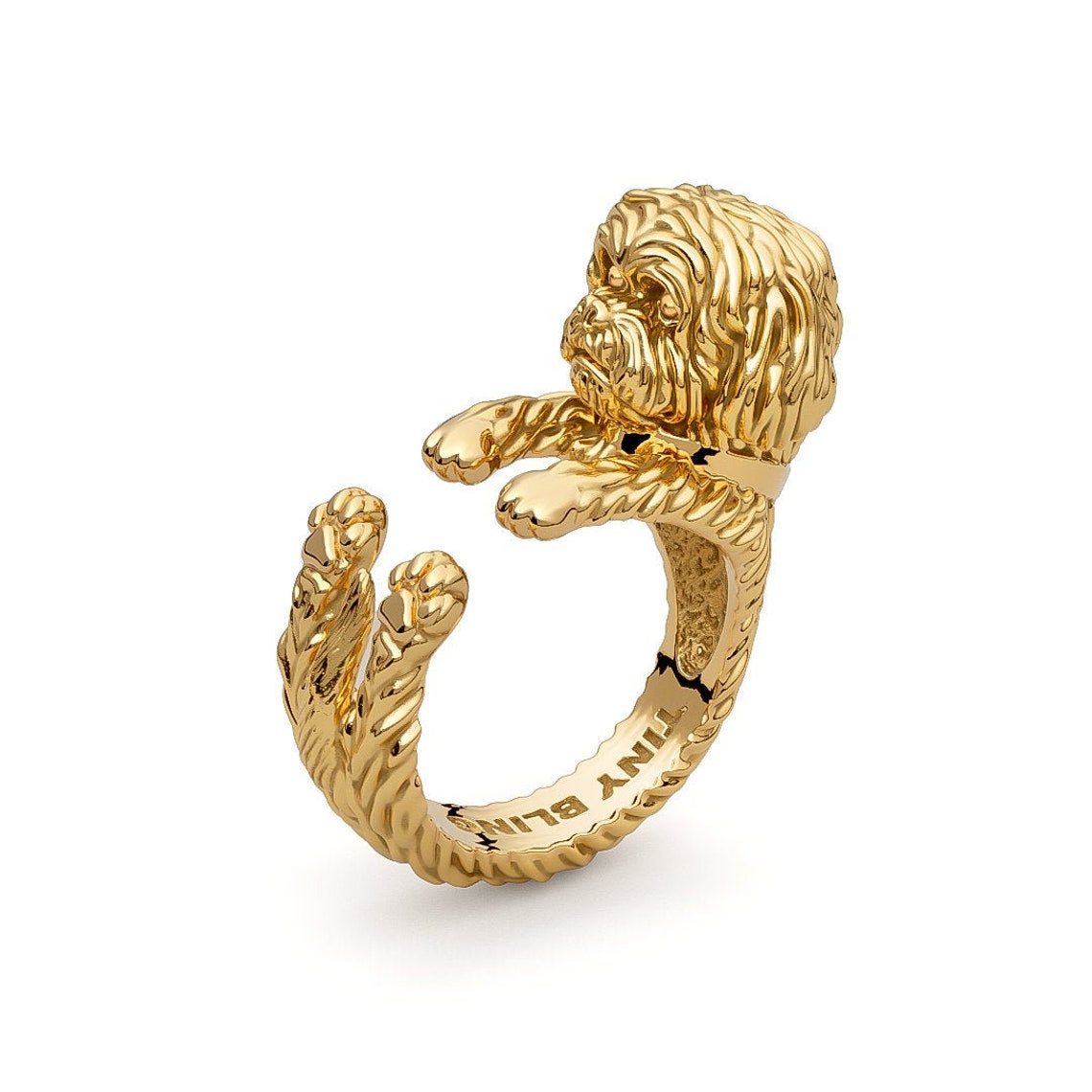 Handmade Shih Tzu (puppy Cut) Cuddle Wrap Ring in Sterling Silver or ...