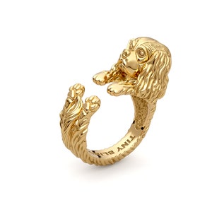 Handmade Cavalier King Charles Spaniel Cuddle Wrap Ring- Sterling ...