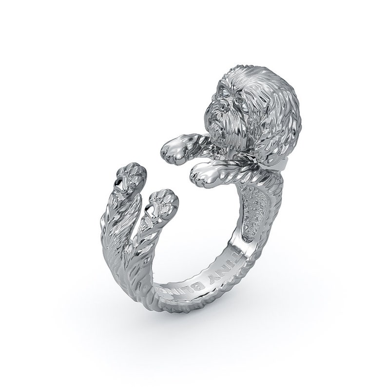 Handmade Shih Tzu Cuddle Wrap Ring Sterling Silver 14k Gold - Etsy