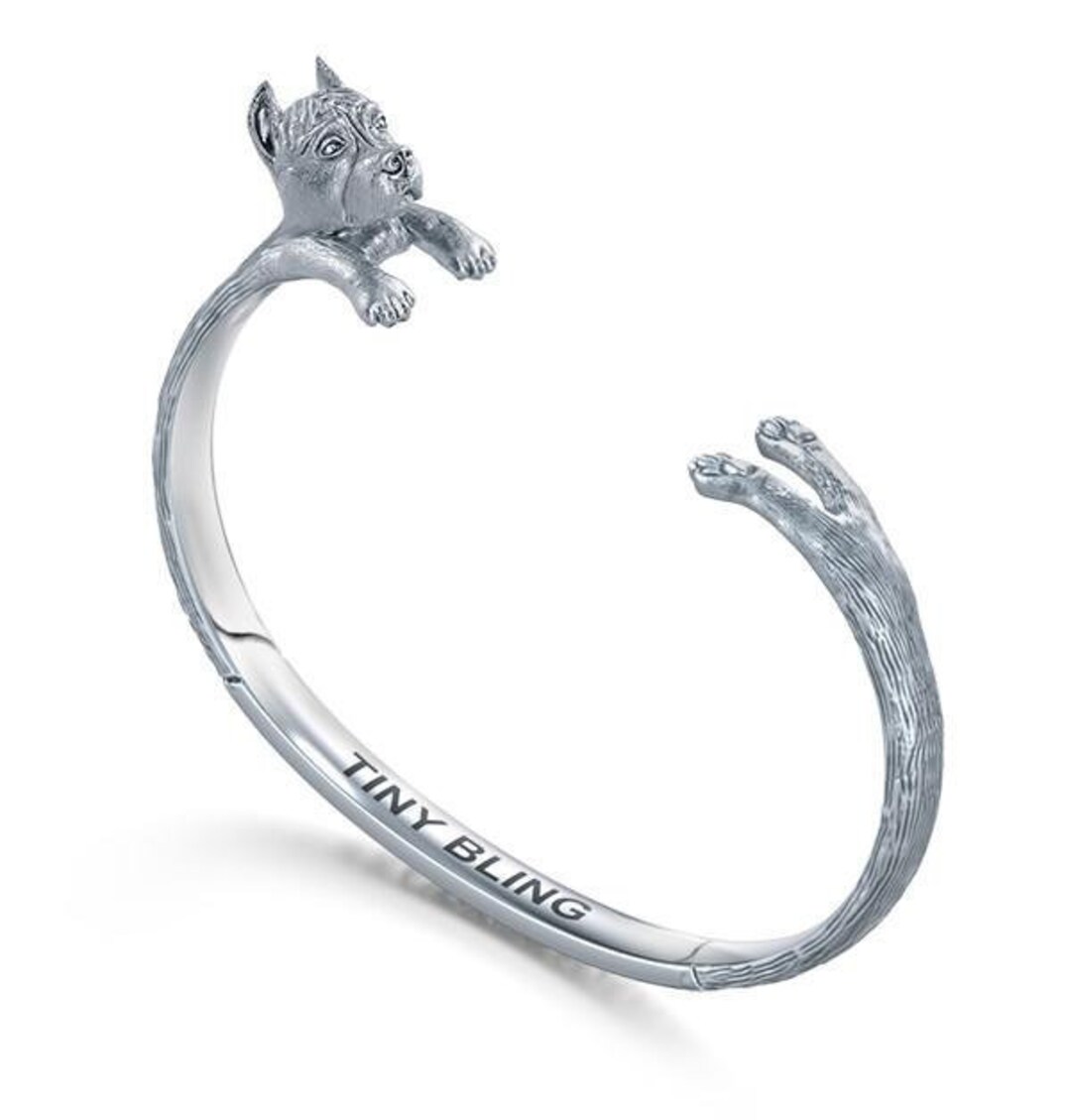 Pit Bull Cropped Ears Cuff Bracelet Jewelry With Personalization and ...