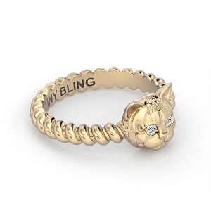 Diamond Cat Breed Twisted Wire Rope Ring in Sterling Sliver or 14k Gold ...