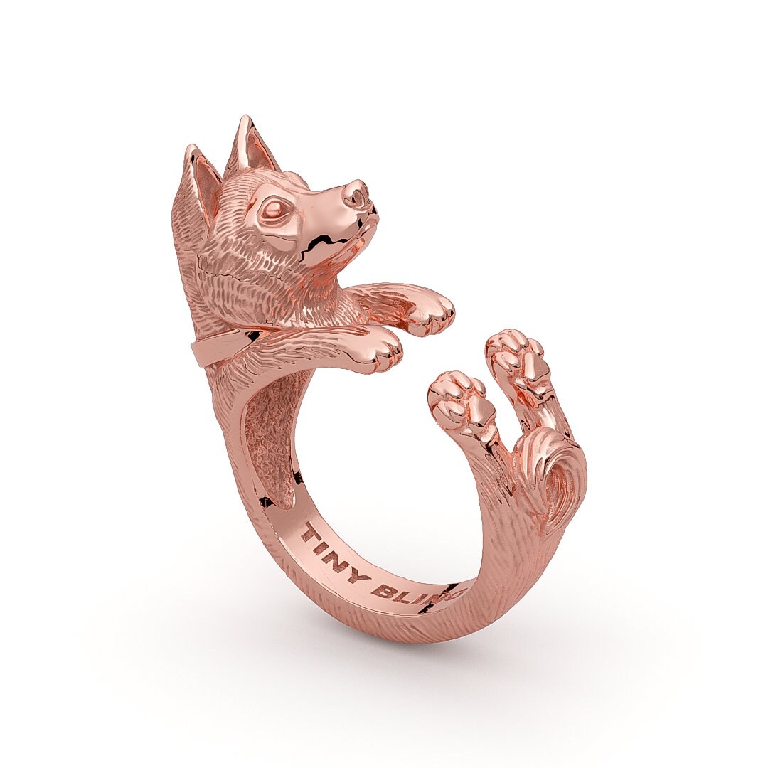 Handmade Siberian Husky Cuddle Ring in Sterling Silver . Great | Etsy