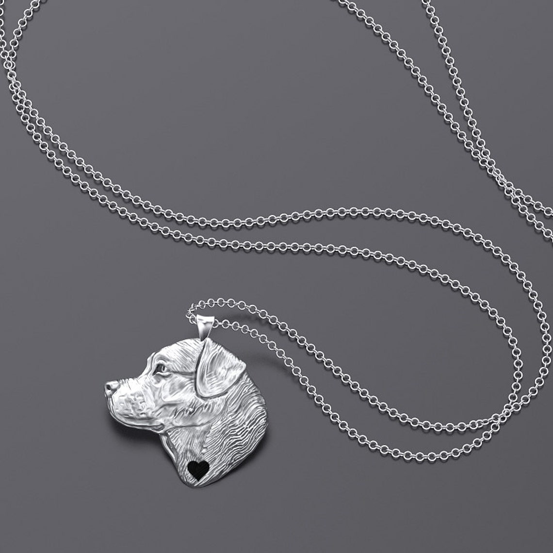 Handmade Labrador Retriever Pendant in Oxidized 925 Sterling - Etsy